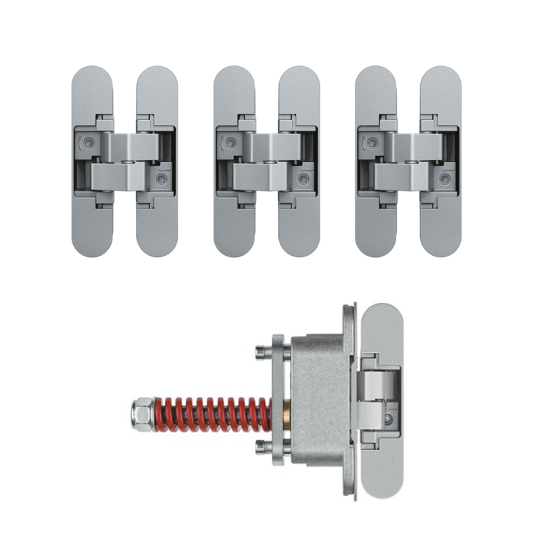 Satin Chrome Self Closing Concealed Hinge Pack