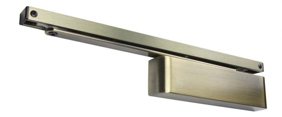 Rutland Antique Brass Designer Slide Arm Overhead Door Closer | TS.11204 AB