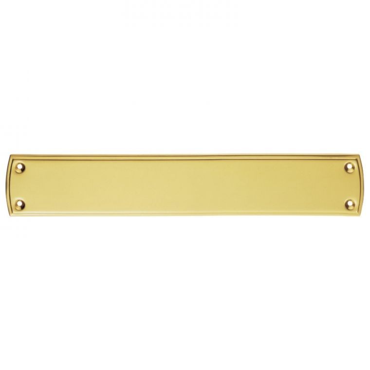 380x64mm Polished Brass Push Plate PF107PB | Ironmongery Experts