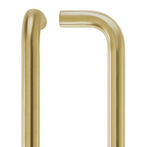 425mm PVD Satin Brass 19mm dia. Bolt Through D Pull Handle ZCSD425-PVDSB